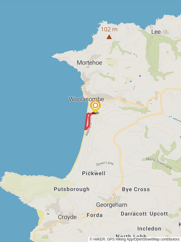 Map of Woolacombe Beach Walk, Devon