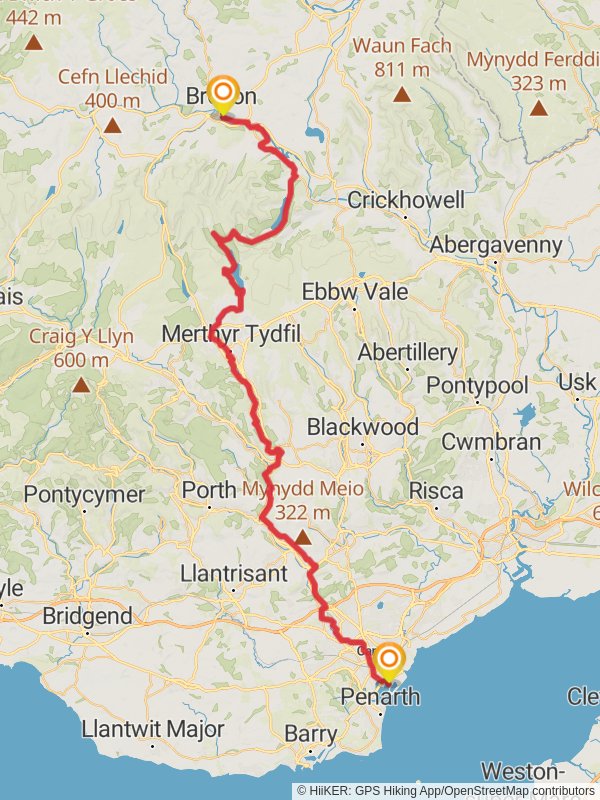 Map of Taff Trail, Cardiff