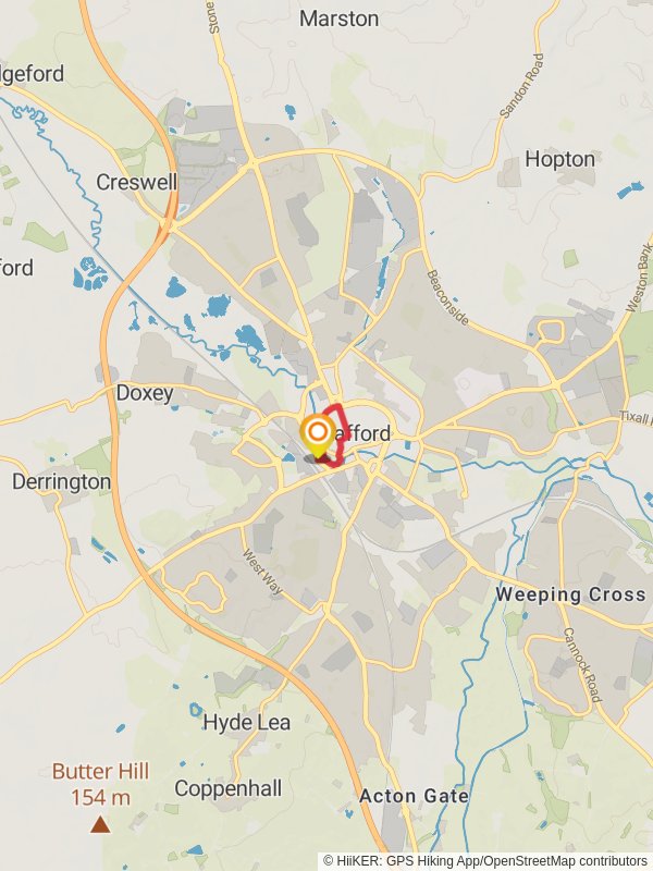 Map of Stafford - A Town Centre Stroll, Staffordshire