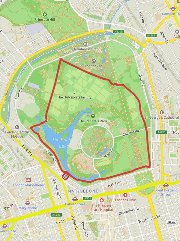 Map of The Regent's Park Circular Walk, London