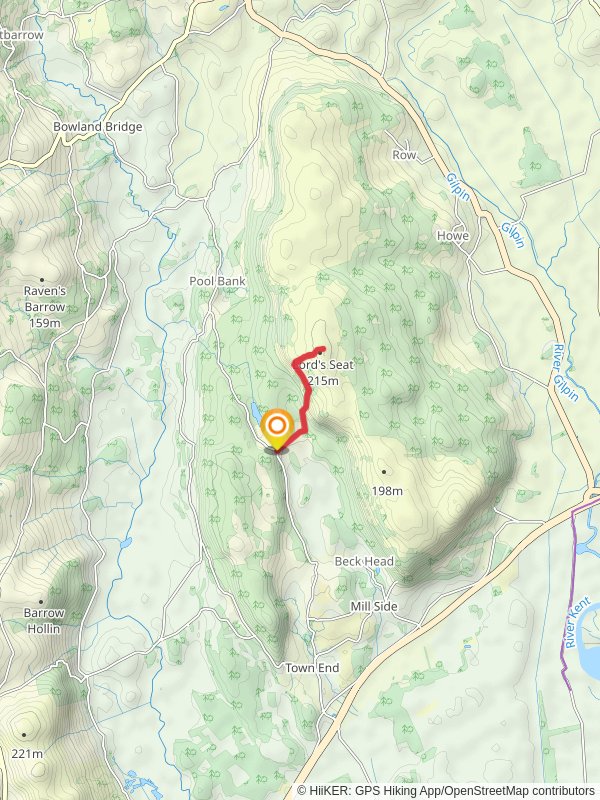 Map of Lord's Seat Walk, Westmorland and Furness