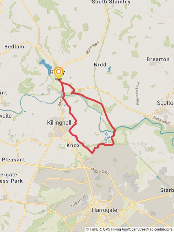 Map of Ripley and Knox Circular, North Yorkshire
