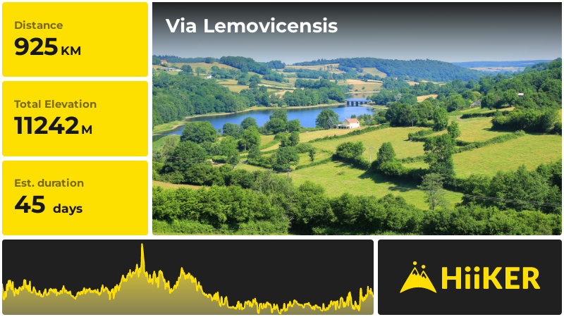 Via Lemovicensis trail stages