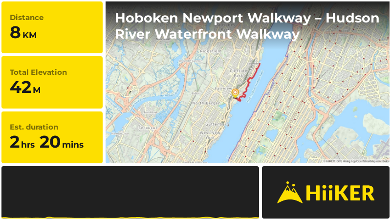 Hoboken Newport Walkway – Hudson River Waterfront Walkway trail stages