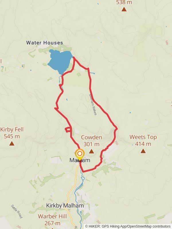Map of Malham Cove - Malham Tarn and Gordale Scar, North Yorkshire