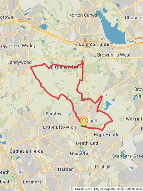 Map of Forest of Mercia Trail, West Midlands